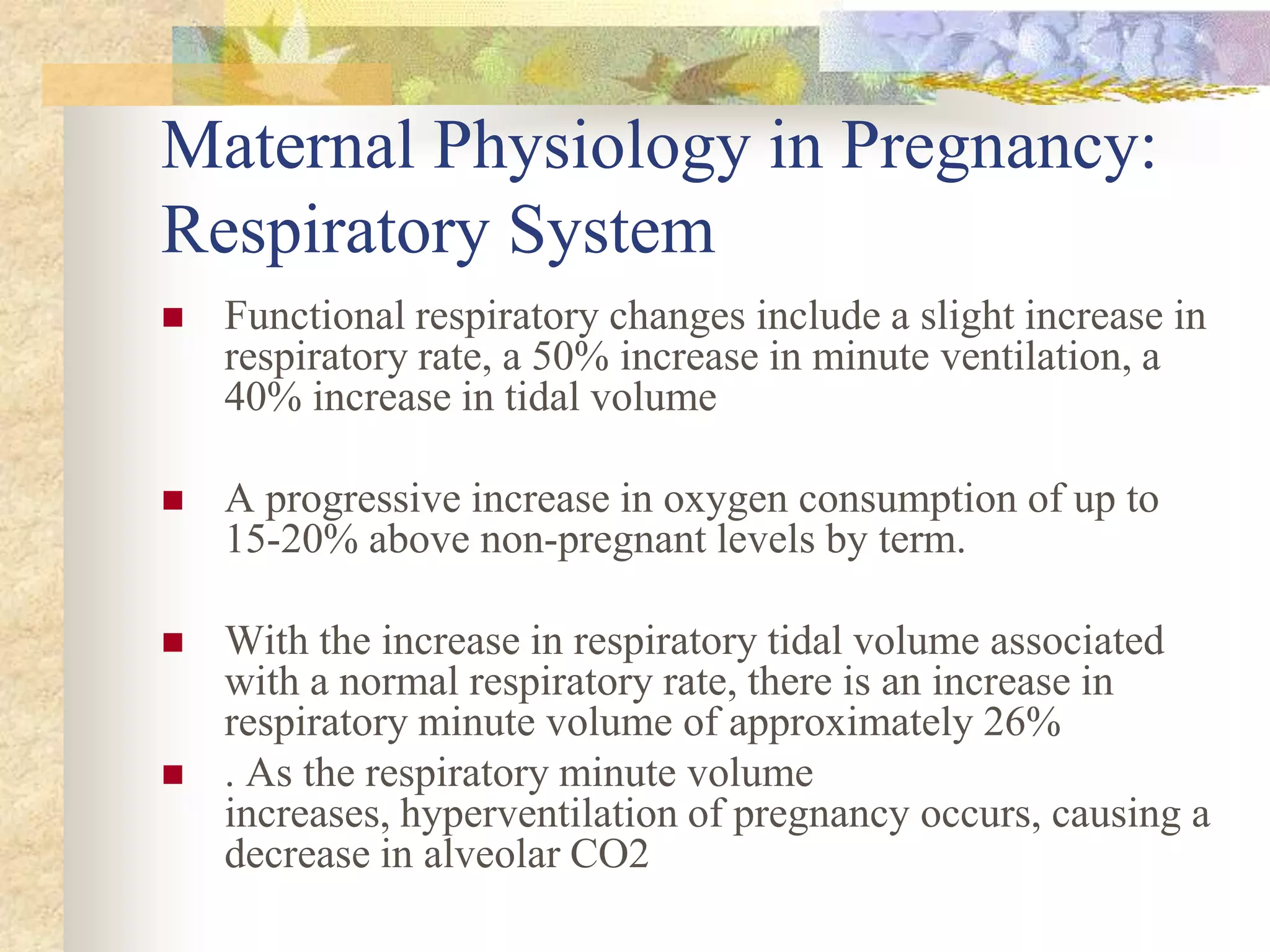 Maternal Physiology in Pregnancy | PPTX