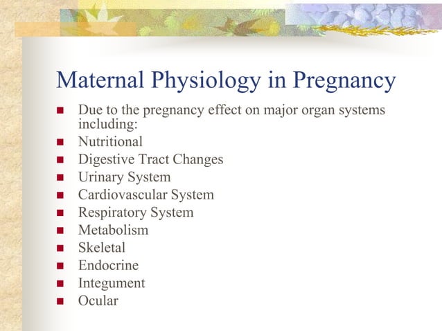 Maternal Physiology in Pregnancy | PPTX