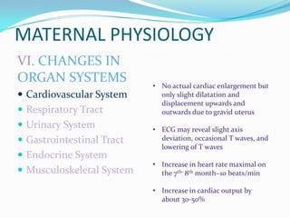 Maternal physiology, prenatal care,normal labor and delivery | PPTX