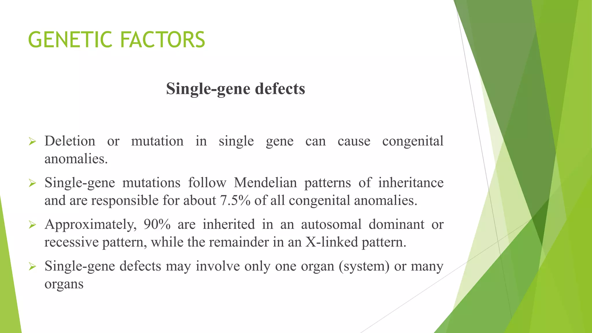 Maternal prenatal and genetic influence on defects and diseases (Unit ...