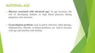 Maternal prenatal and genetic influence on defects and diseases (Unit ...
