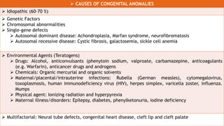 Maternal prenatal and genetic influence on defects and diseases (Unit ...