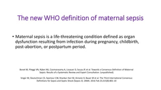 Clinical Features & Diagnosis of Maternal Sepsis | PPTX