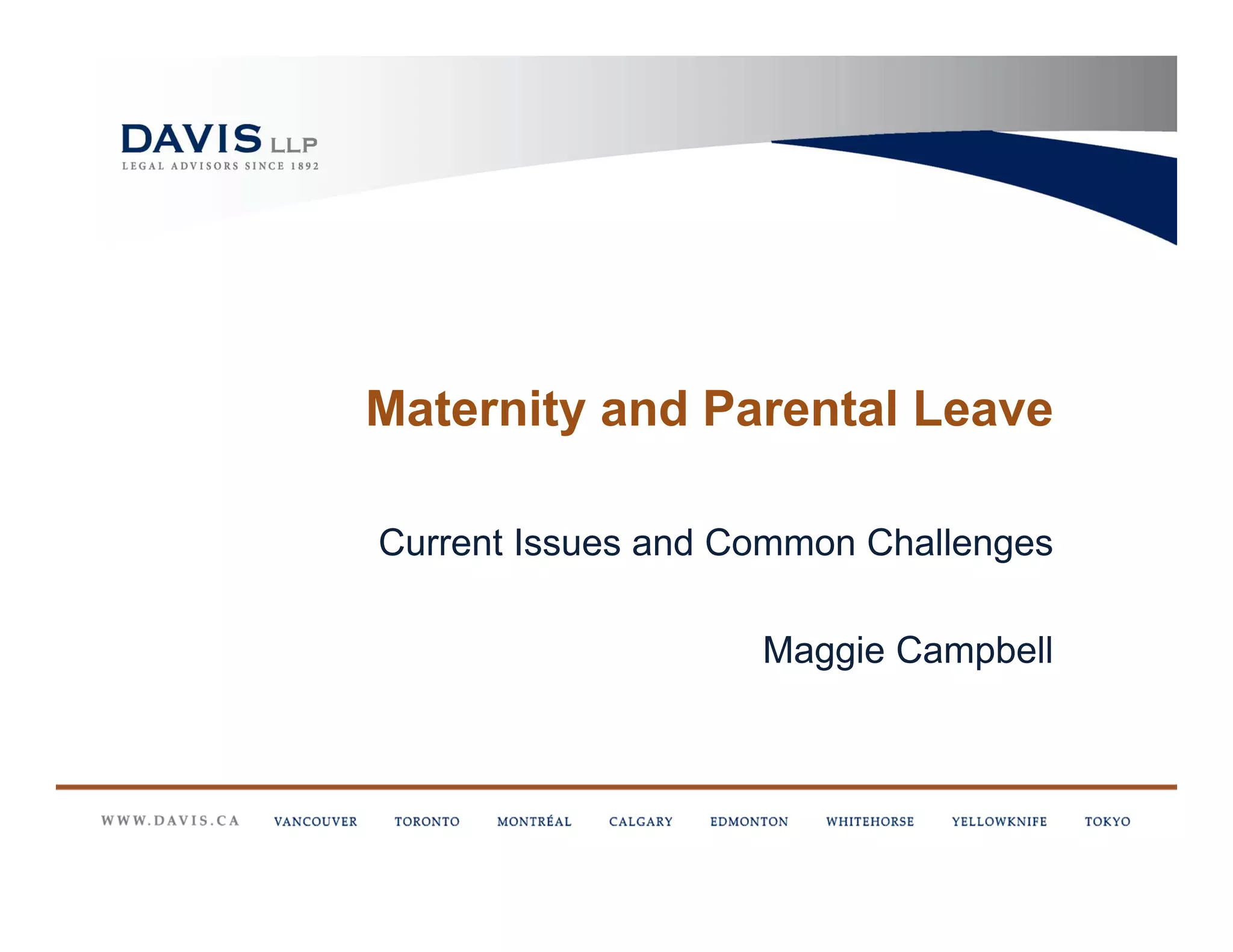 Maternity and Parental Leave: Current Issues | PDF