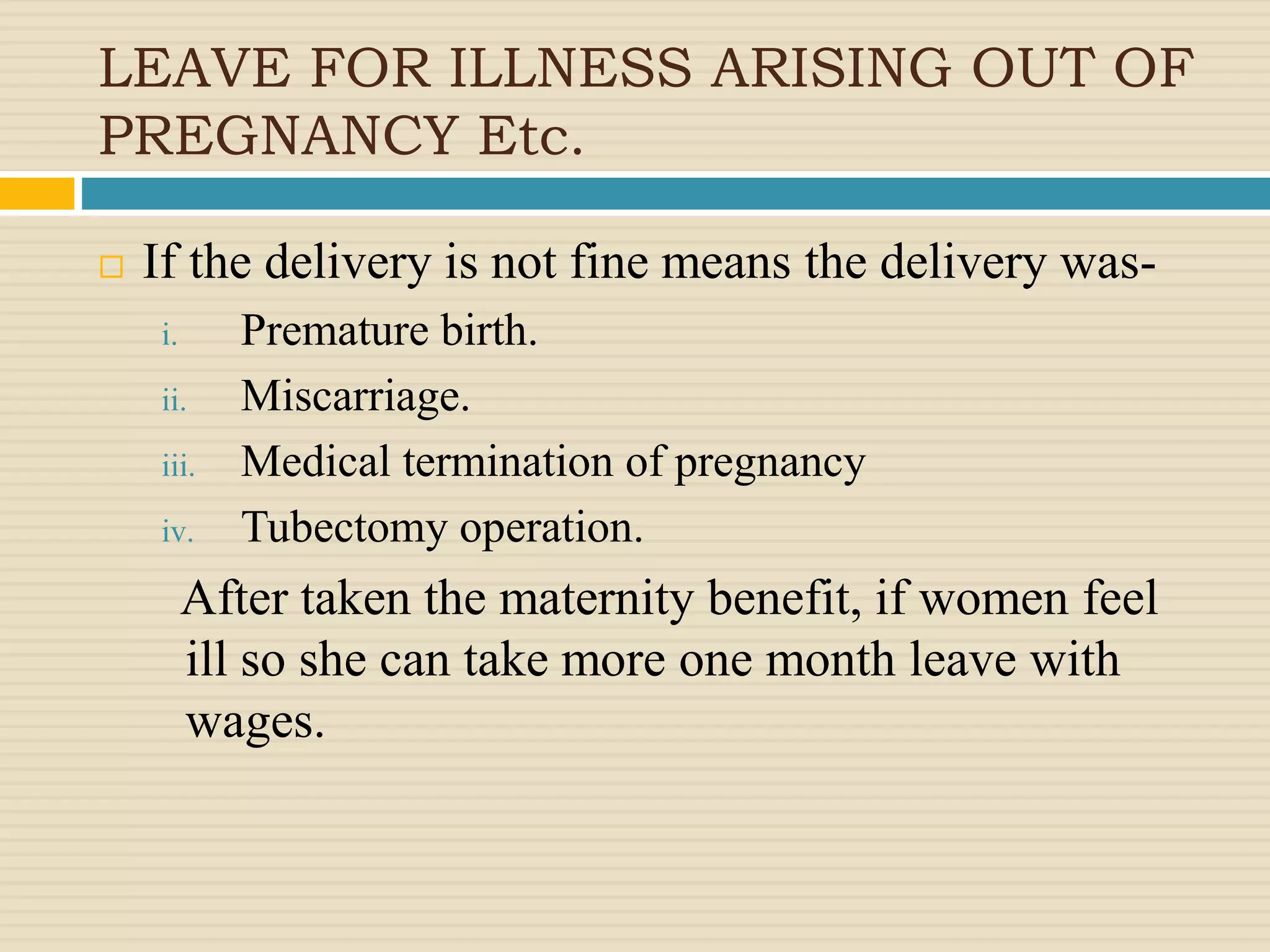 Maternity benefit act | PPTX