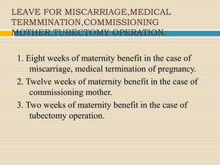 Maternity benefit act | PPTX