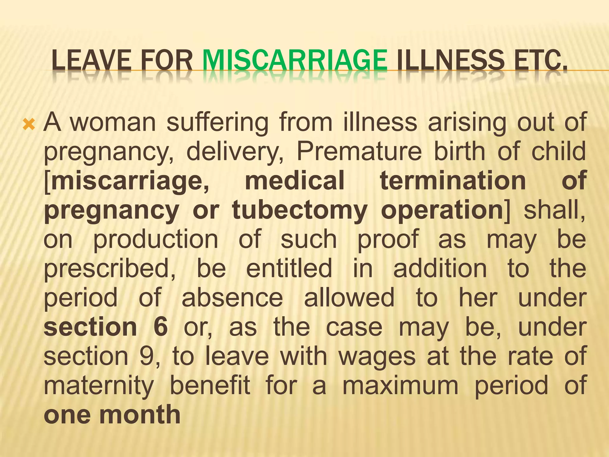 Maternity Benefit act 1961 | PPTX