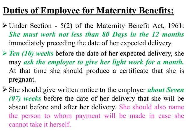 Maternity benefit act,1961 | PDF