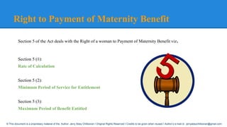 Maternity benefit act 1961 presentation by jac v.1 240714- | PDF