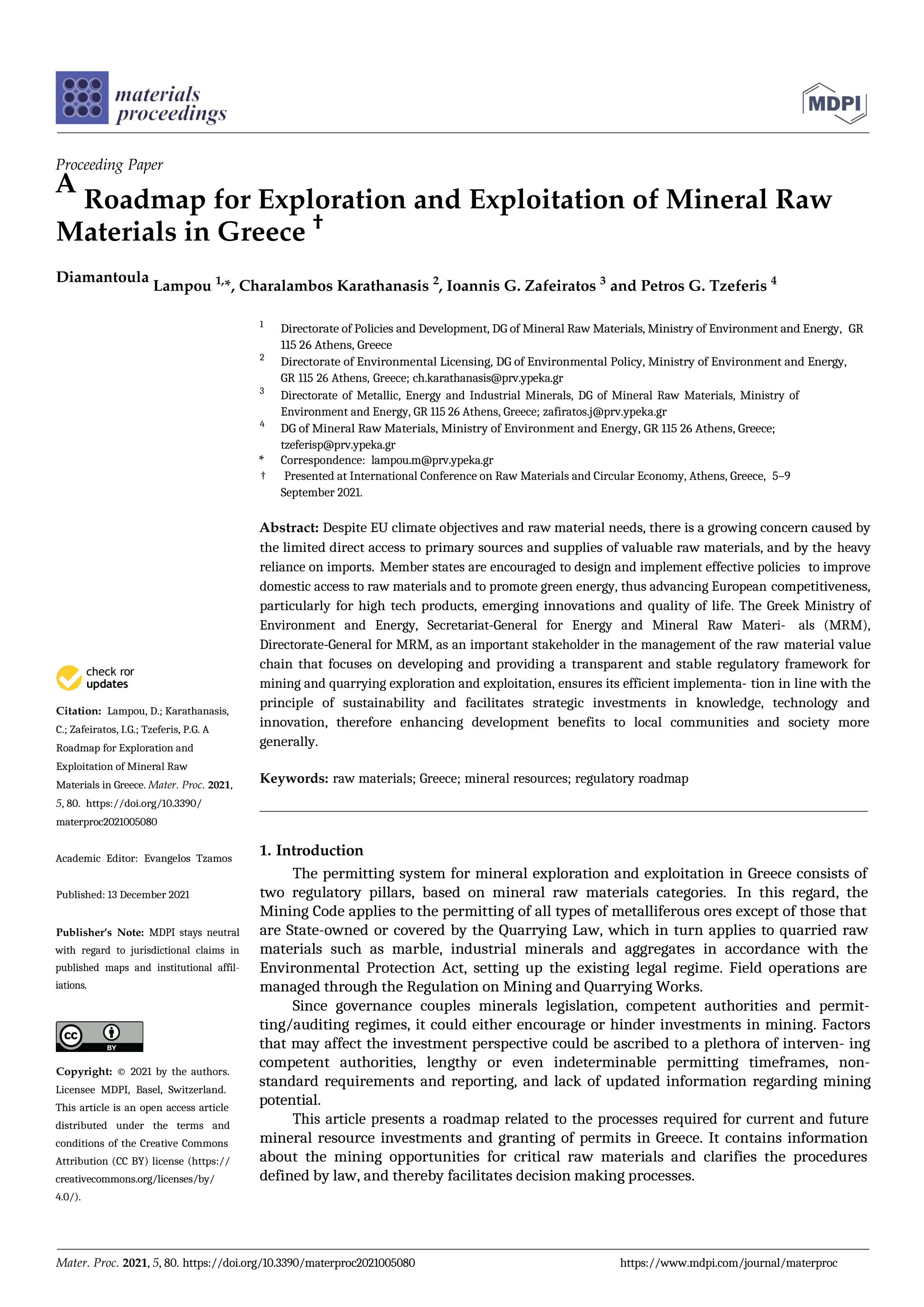 Α roadmap to exploration and exploitation of minerals in greece | DOCX
