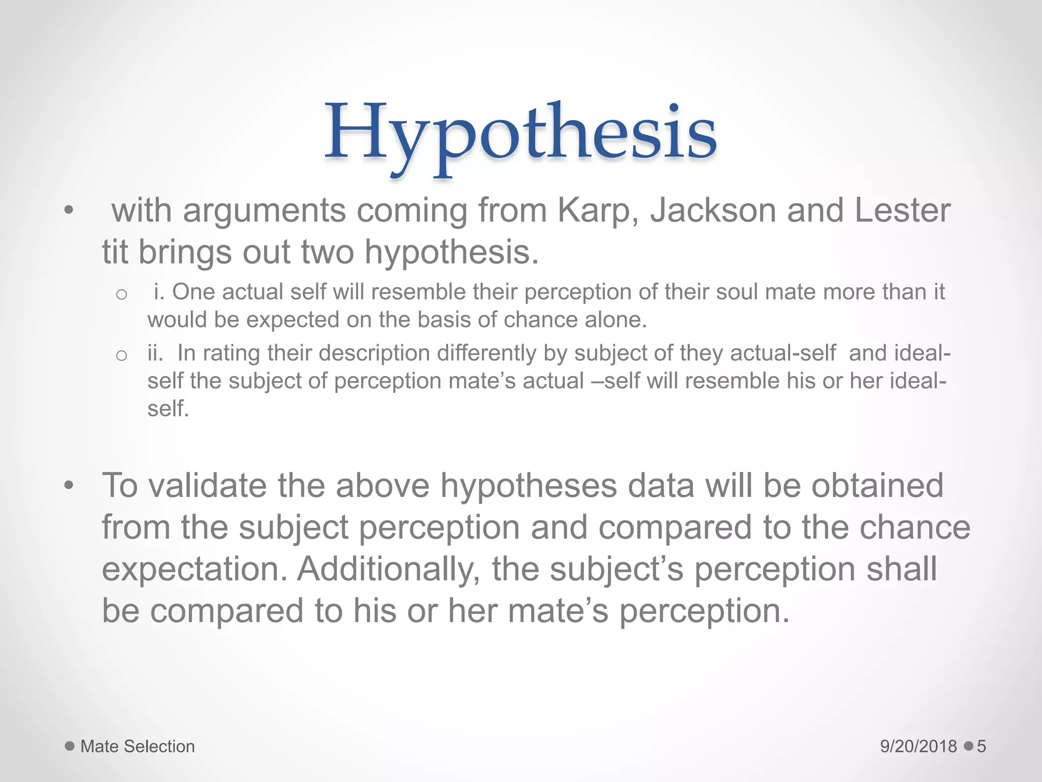 Mate selection Process a research Timeline | PPTX