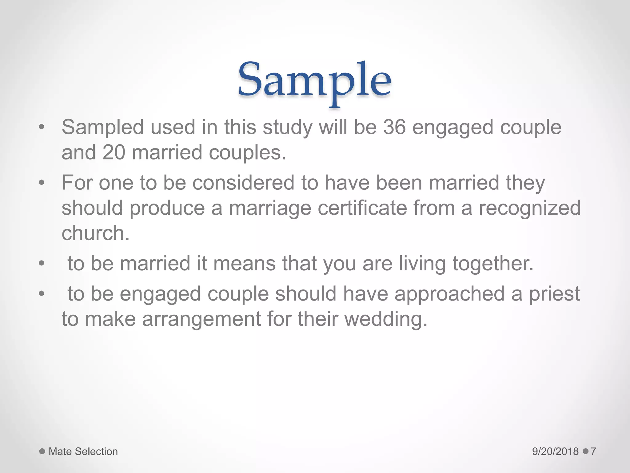Mate selection Process a research Timeline | PPTX