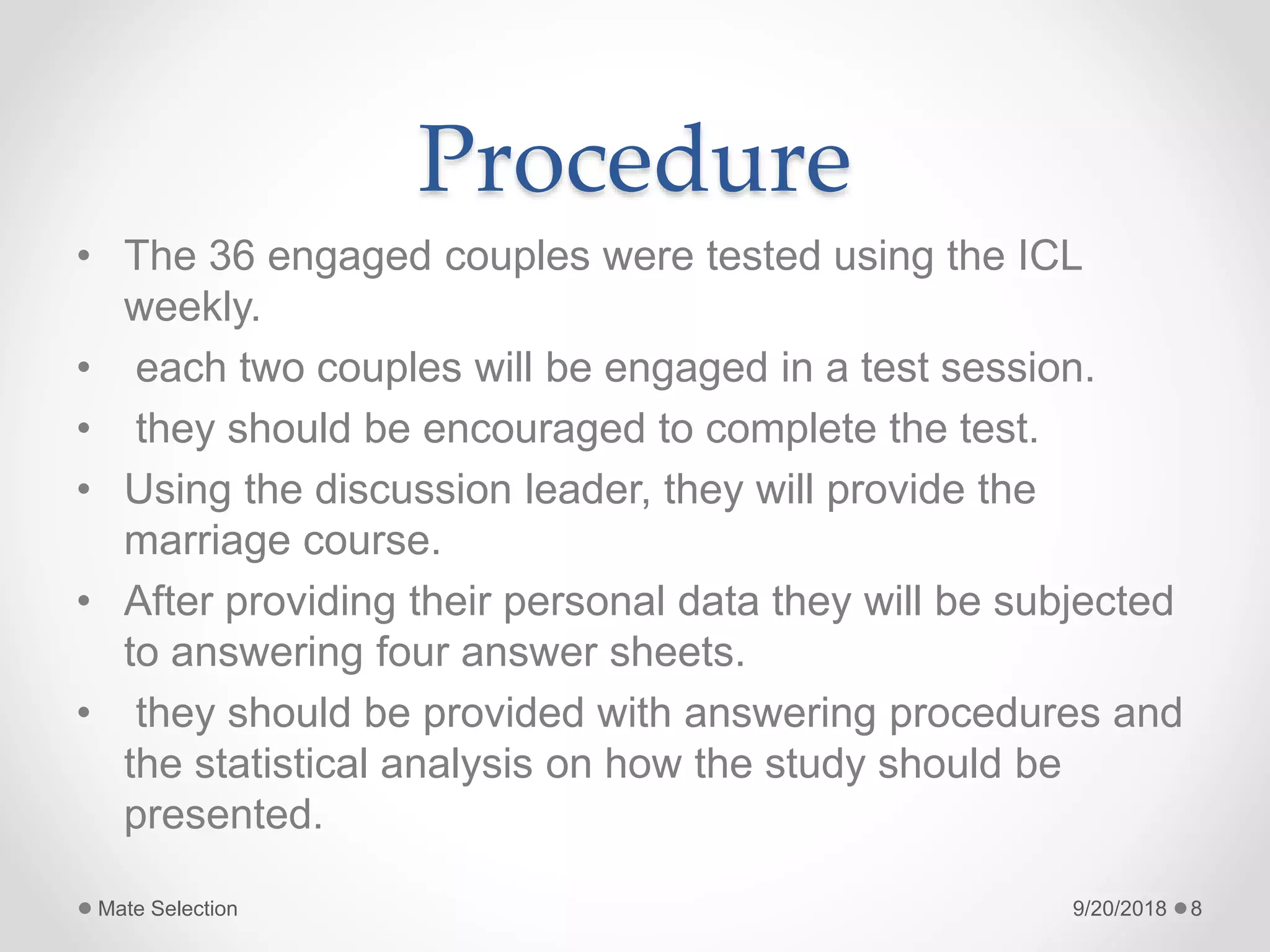 Mate selection Process a research Timeline | PPTX