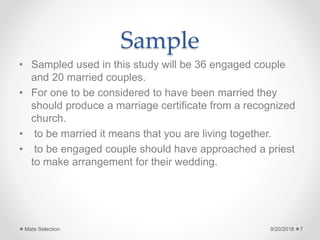 Mate selection Process a research Timeline | PPTX | Dating | Family and ...