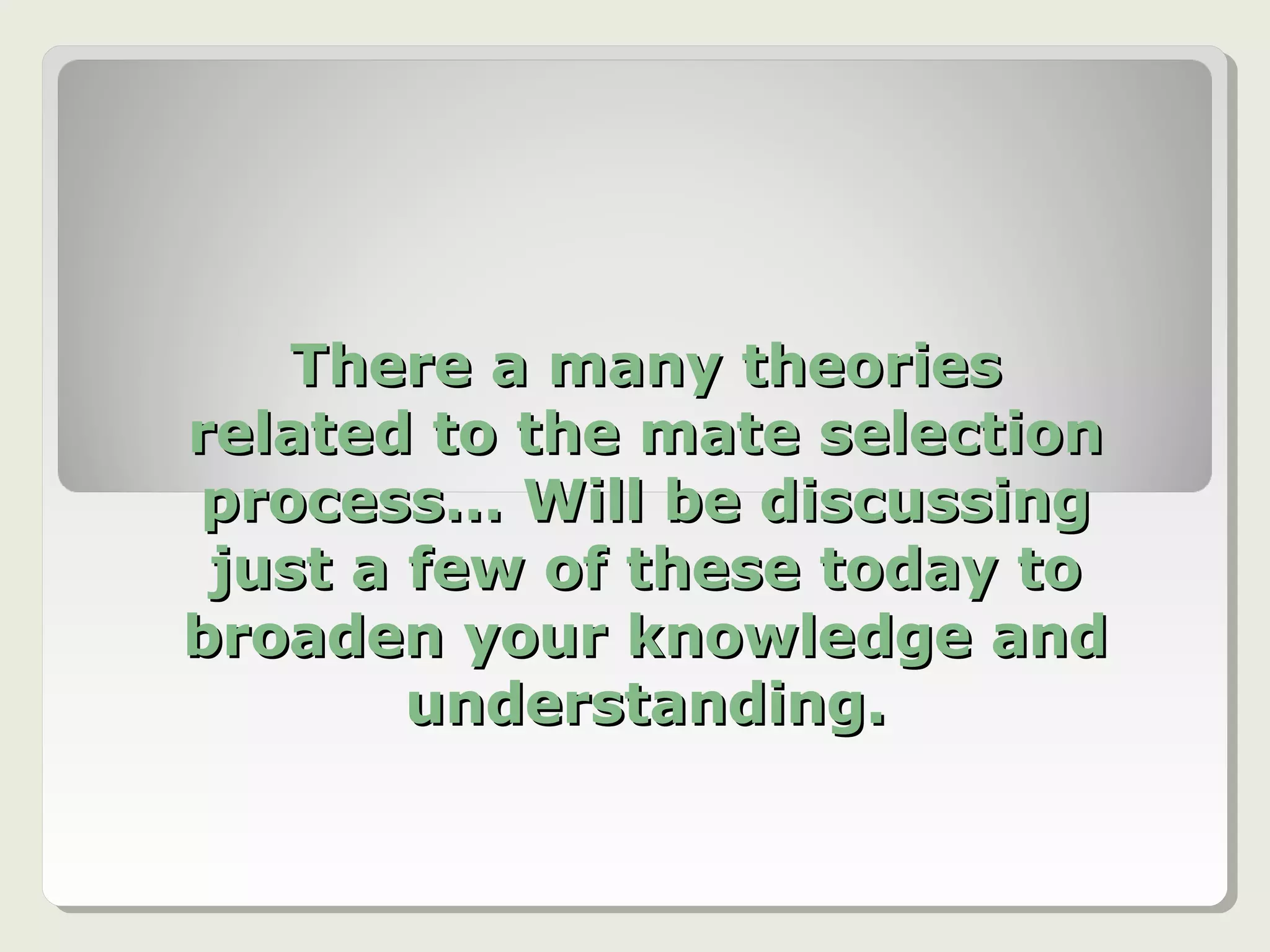 Mate selection power_point | PPT