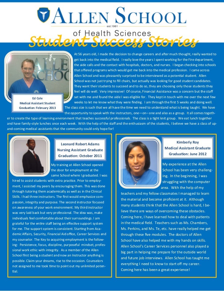Allen School Student Success Stories Testimonials Allen School Student Success Stories Testimonials