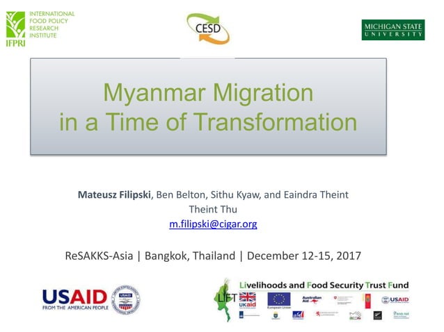 Myanmar Migration in a Time of Transformation | PPT