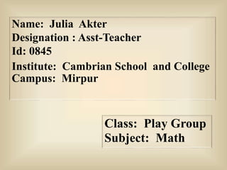 Play Group Math 12 | PPT