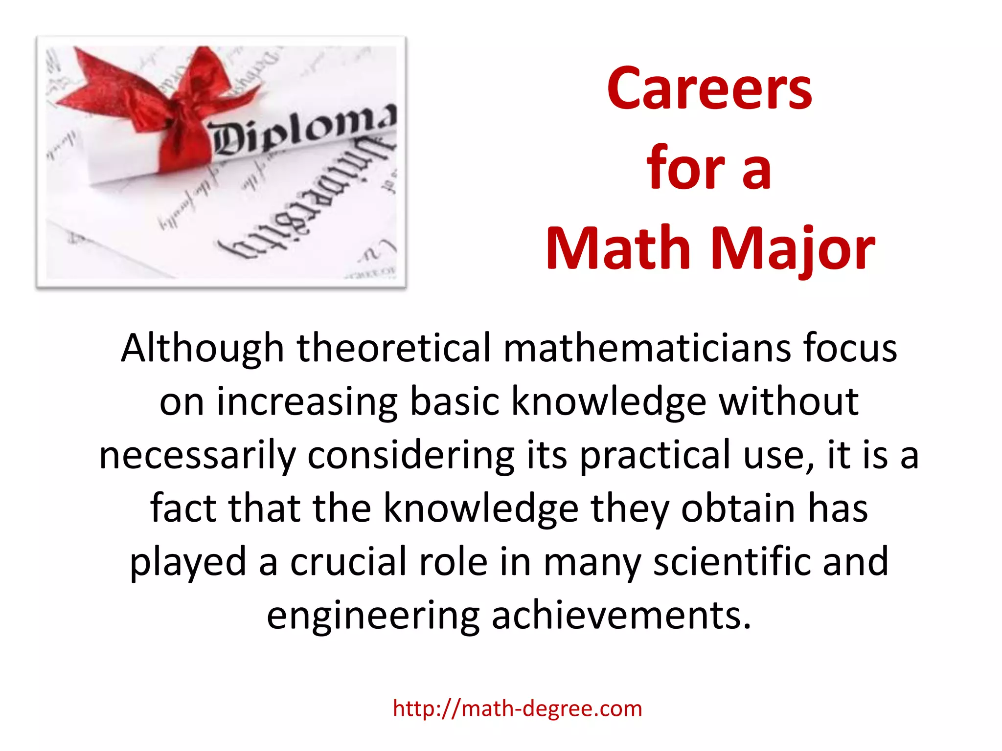 Math Degree Careers | PPTX