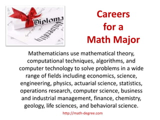 Math Degree Careers | PPTX
