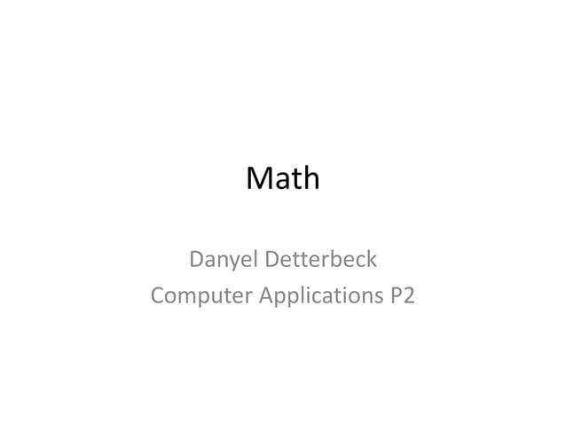 Math | PPT