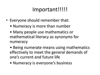 Numeracy | PPT