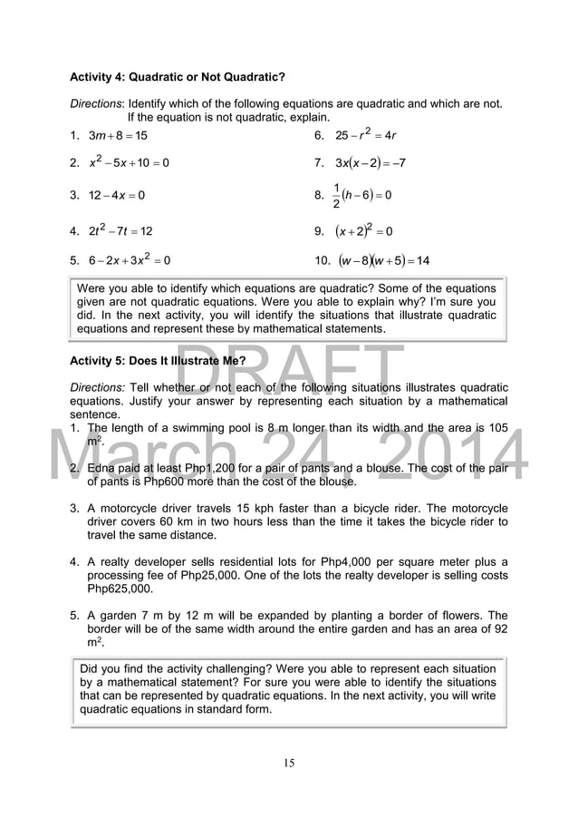 K TO 12 GRADE 9 LEARNER’S MATERIAL IN MATHEMATICS | PDF