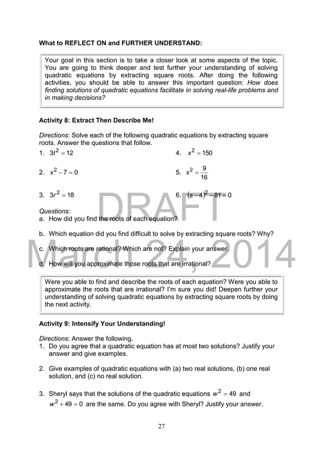 K TO 12 GRADE 9 LEARNER’S MATERIAL IN MATHEMATICS | PDF