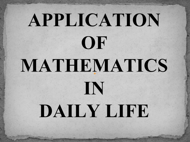 math in daily life | PPT