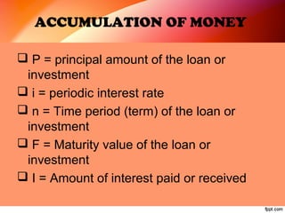 Accumulation of Money | PPT | Stocks and Bonds | Personal Investing