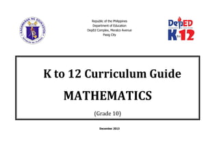 Math 10 Curriculum Guide | PDF