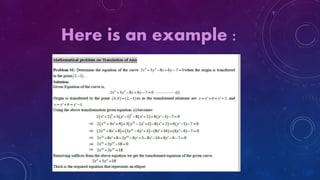 Transformation of axes | PPTX