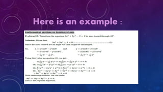 Transformation of axes | PPTX