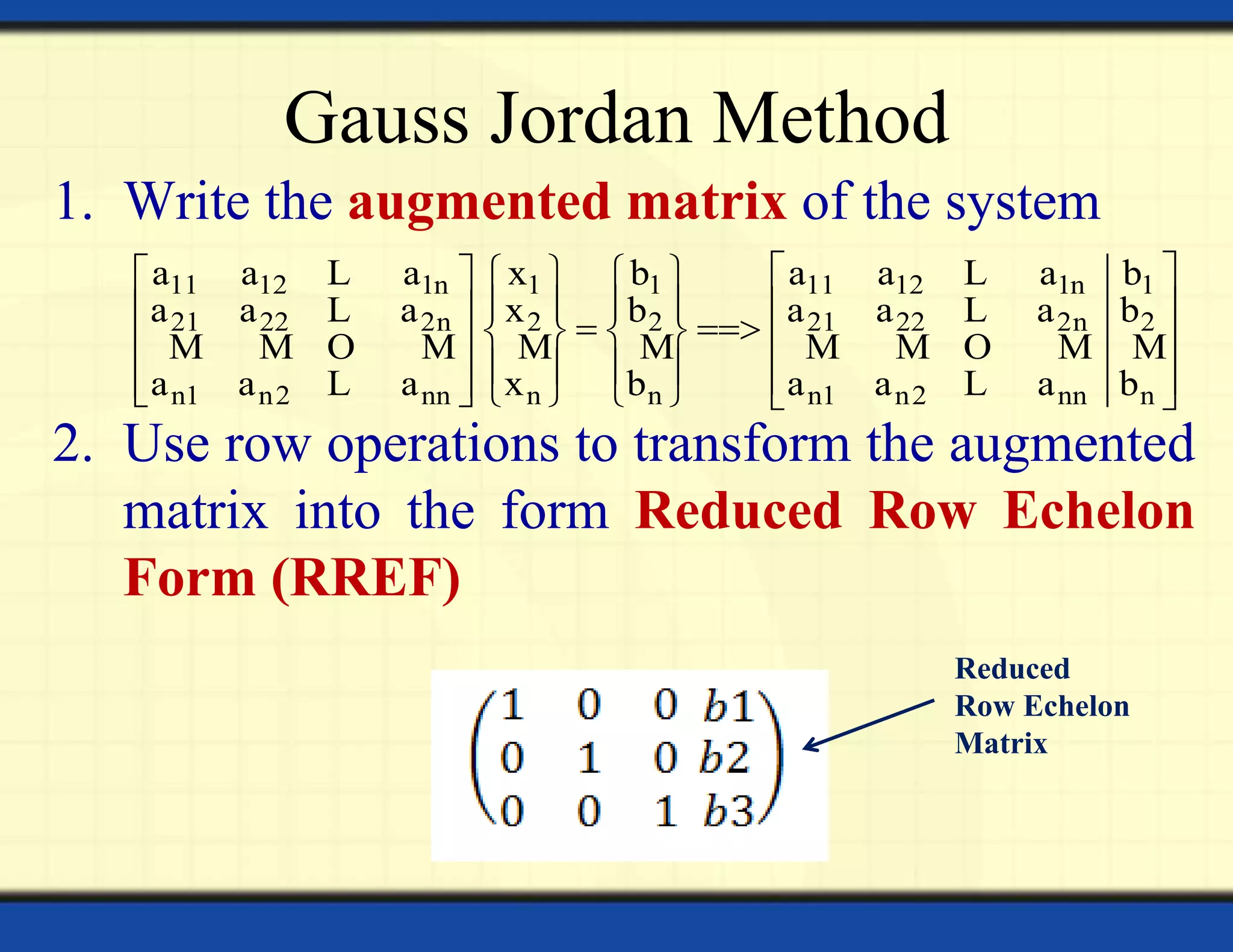 Gauss Elimination & Gauss Jordan Methods in Numerical & Statistical ...