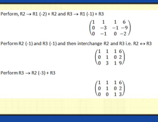 Gauss Elimination & Gauss Jordan Methods in Numerical & Statistical ...