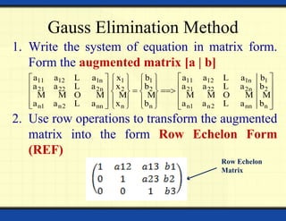 Gauss Elimination & Gauss Jordan Methods in Numerical & Statistical ...