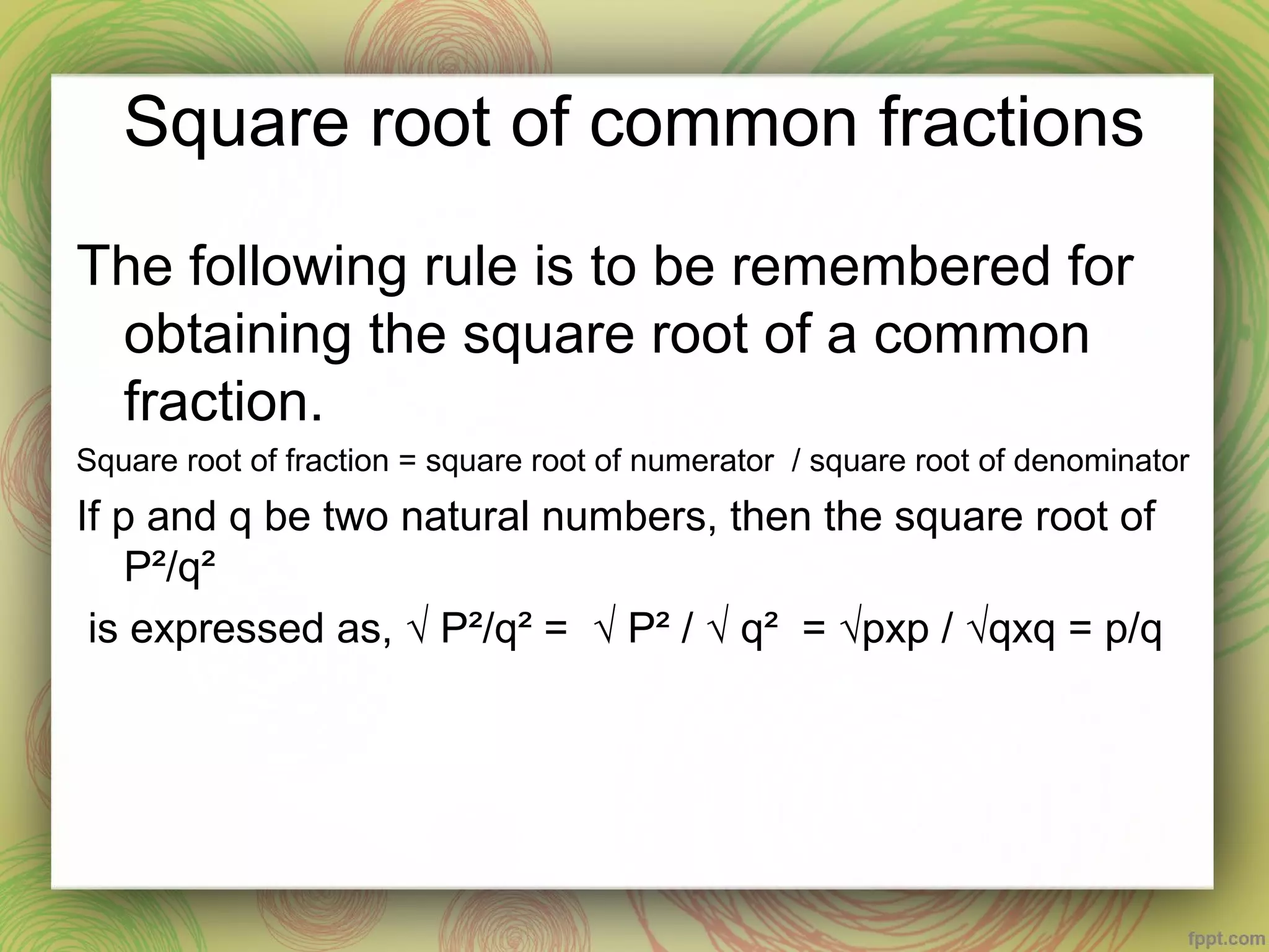 Square root in mathematics | PPT