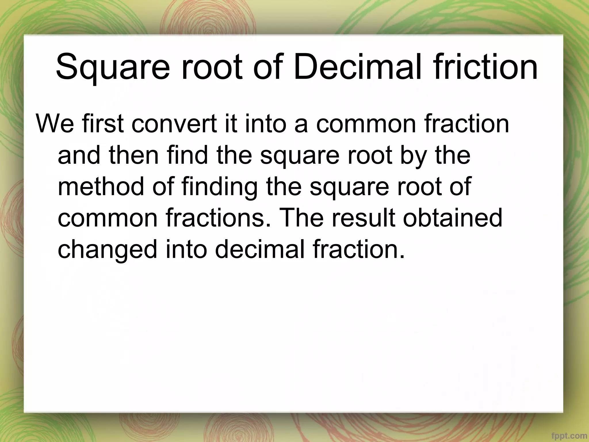 Square root in mathematics | PPT