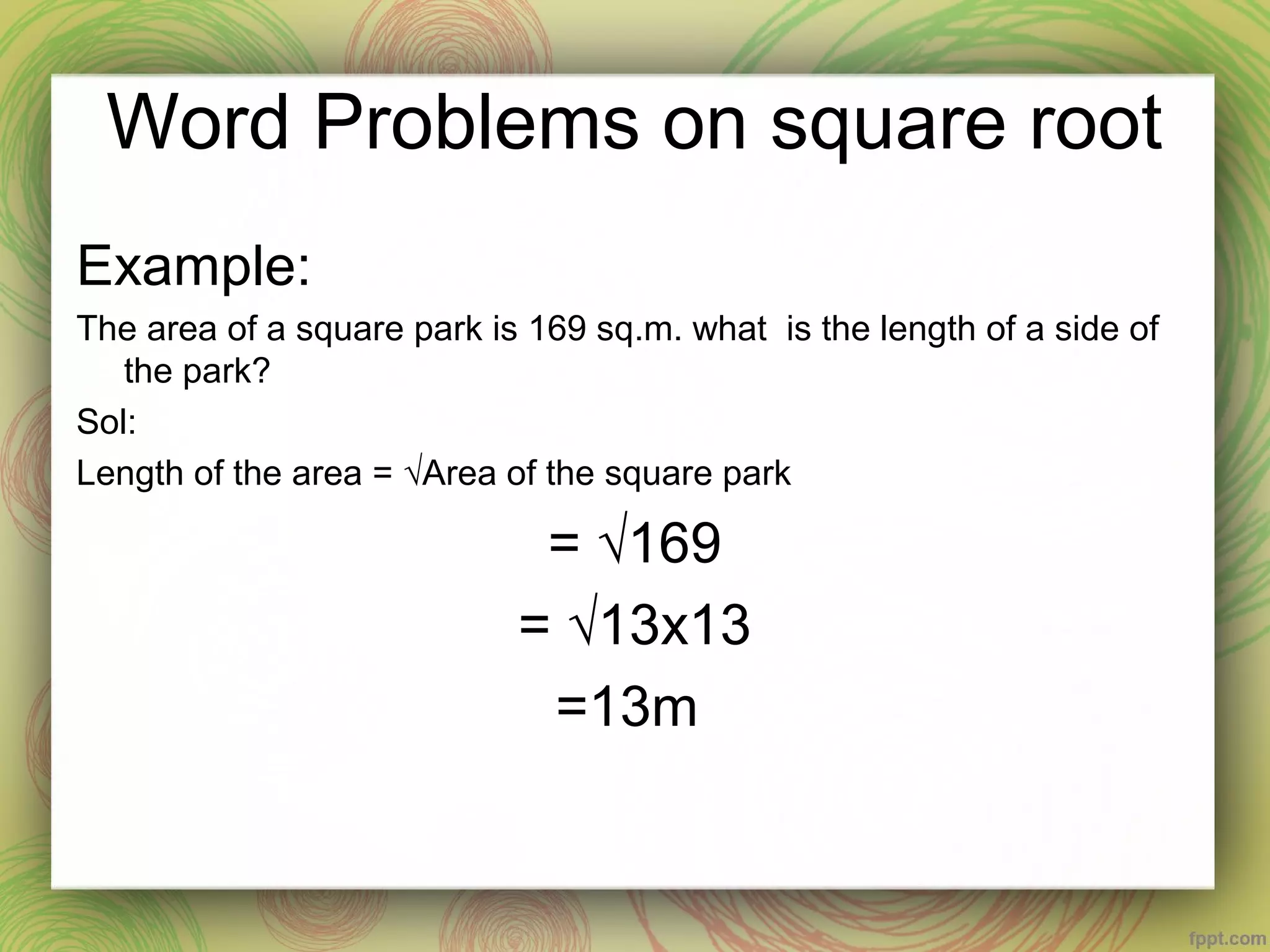 Square root in mathematics | PPT