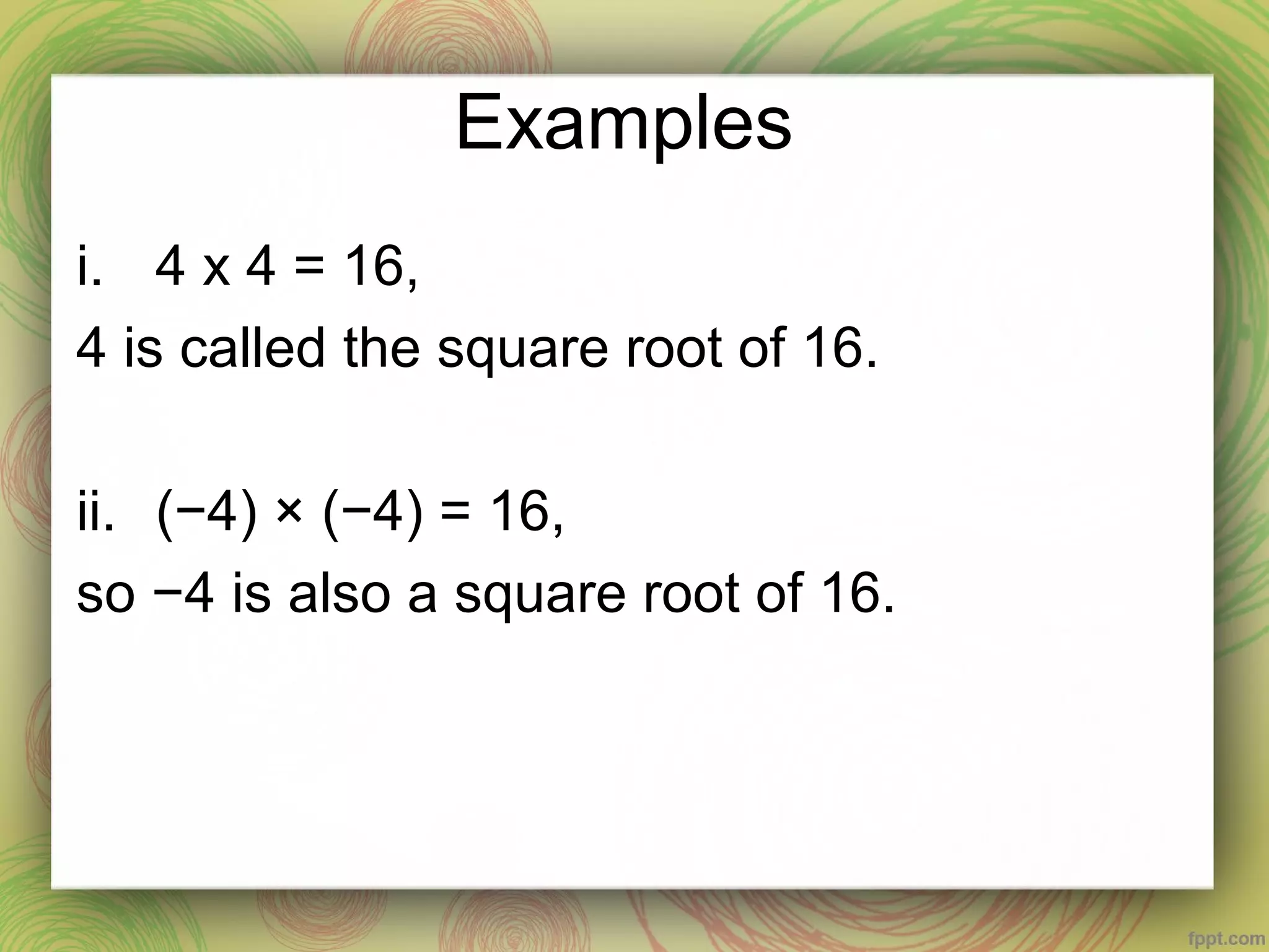 Square root in mathematics | PPT