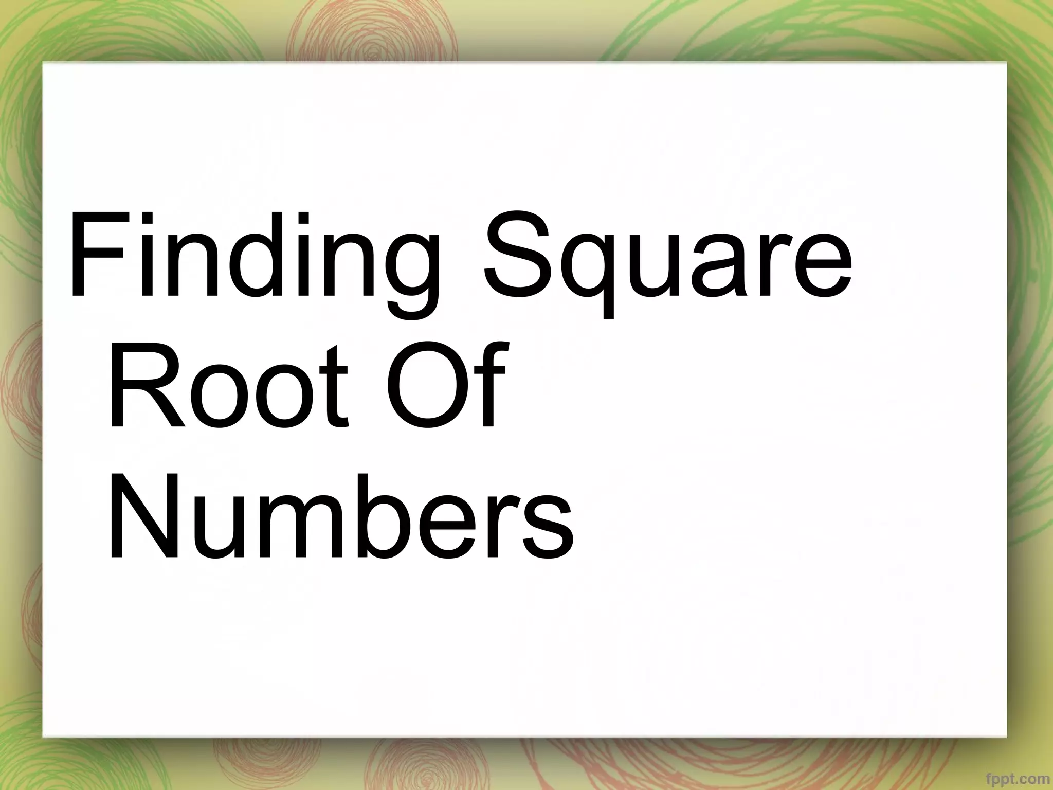 Square root in mathematics | PPT
