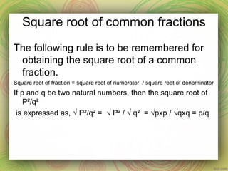 Square root in mathematics | PPT