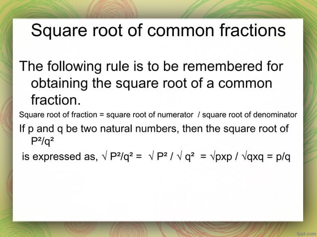 Square root in mathematics | PPT | Science