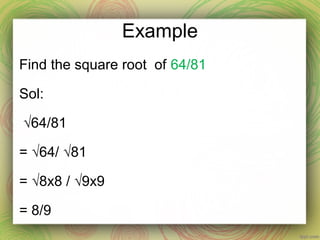 Square root in mathematics | PPT
