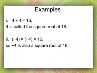Square root in mathematics | PPT
