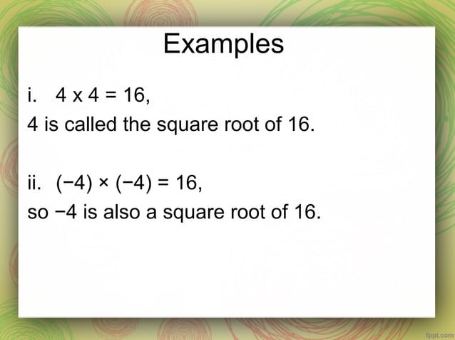 Square root in mathematics | PPT | Science