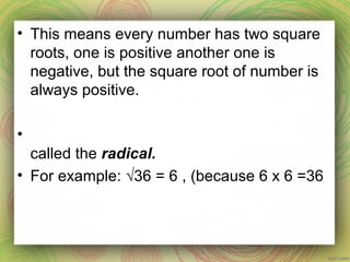 Square root in mathematics | PPT