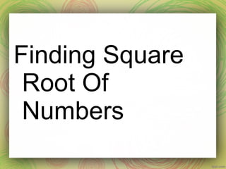 Square root in mathematics | PPT