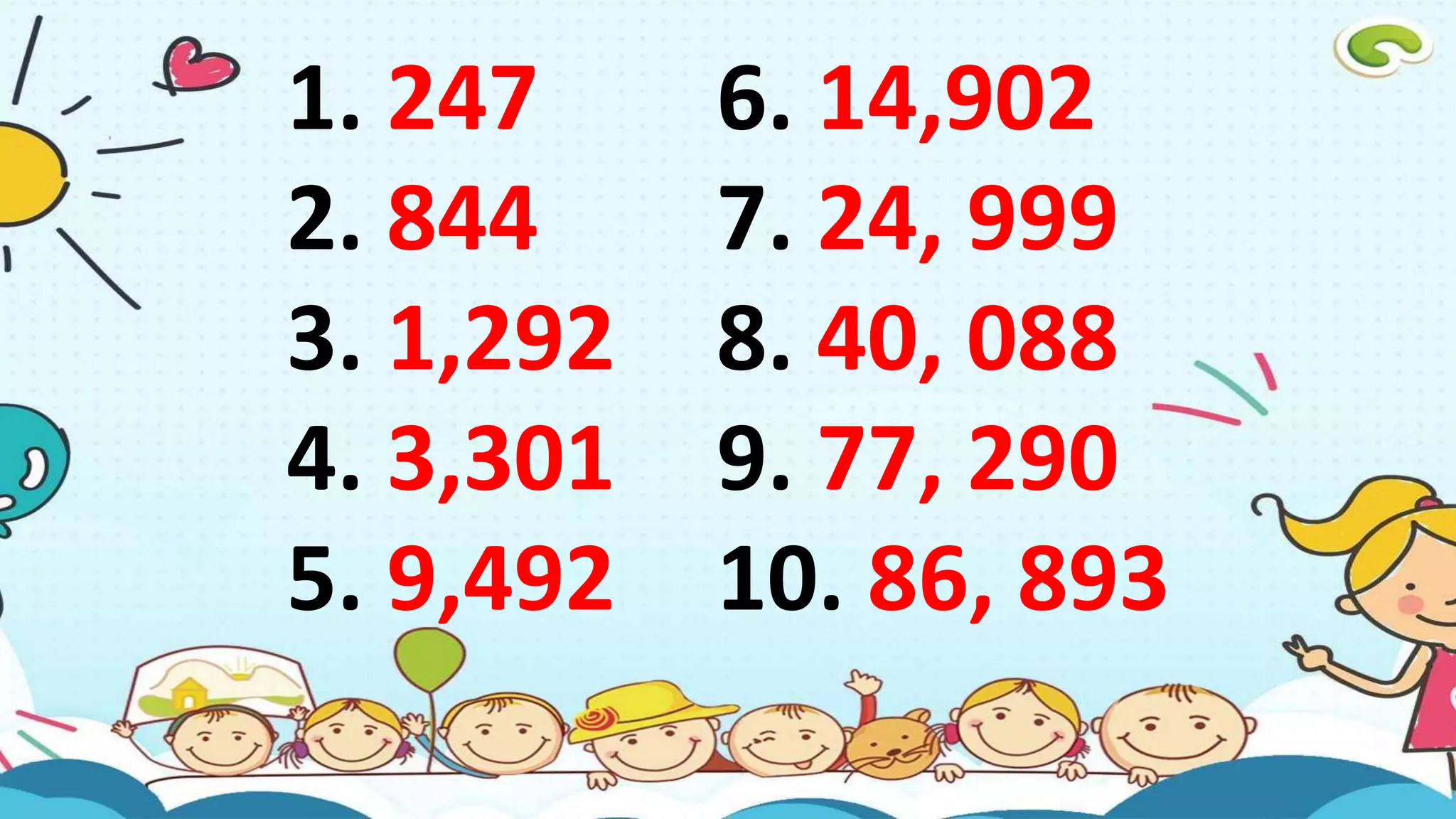 Writing Numbers Before, After and Between | PPTX