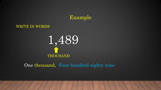 4-Digit numbers and their names | PPTX